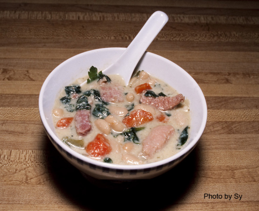 Ham And Bean Soup With Spinach Recipe Genius Kitchen