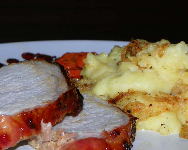 Simply Roasted Pork Loin Roast With Apricot Glaze Recipe - That's ...