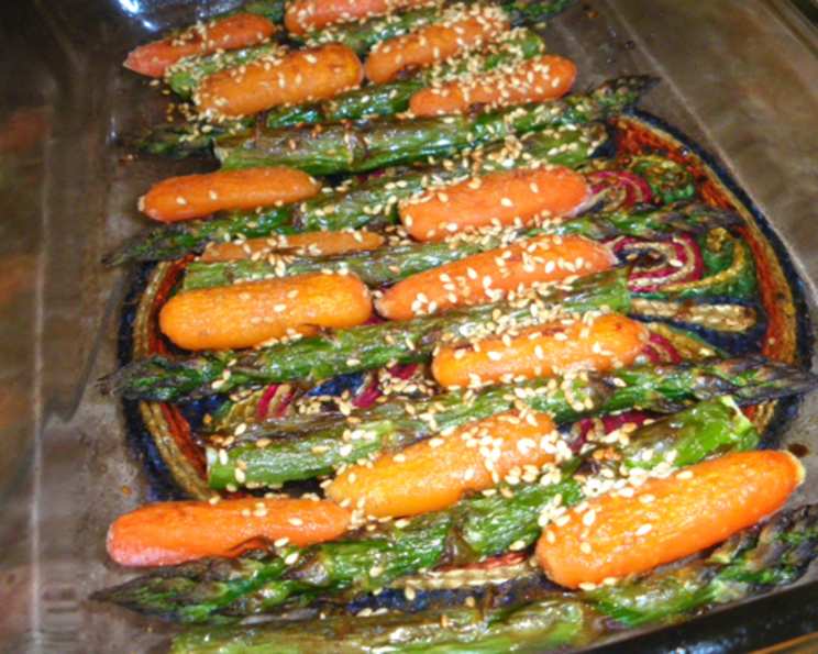 how to cook asparagus and carrots