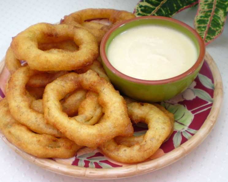 Caribbean Lime Onion Rings With Spicy Dipping Sauce Recipe - Easy GF ...