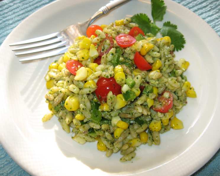 Roasted Corn & Orzo Salad With Cilantro Pesto Recipe - Easy GF Recipes