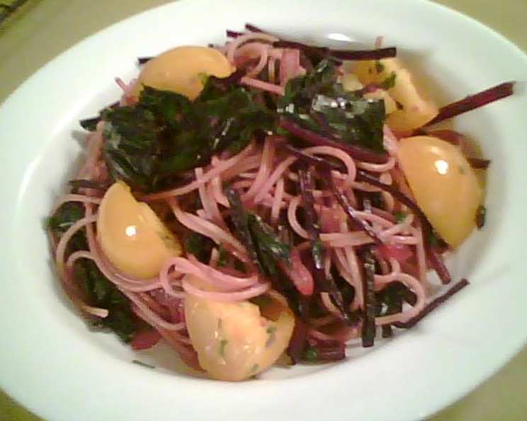 Wheat Pasta With Sauteed Beet Greens and Tomatoes Recipe - That's ...