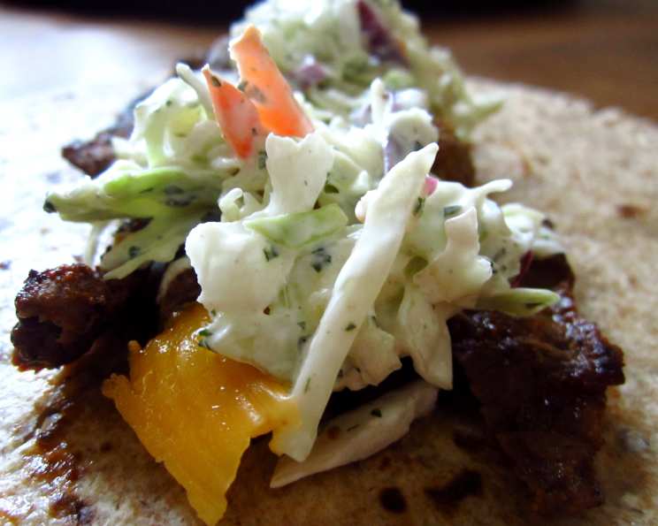 Soft-Shell Steak Tacos With Creamy Lime Coleslaw Recipe - That's ...