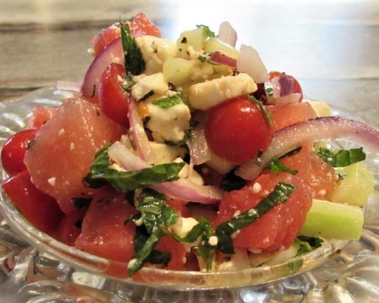 Greek Style Watermelon Salad Recipe - Chef's Resource Recipes
