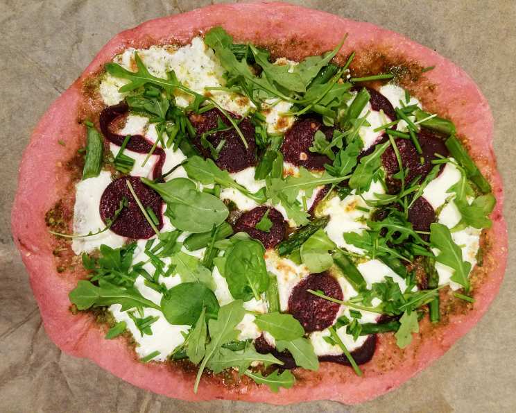 Pink Beet Crust Pizza Recipe - Chef's Resource Recipes