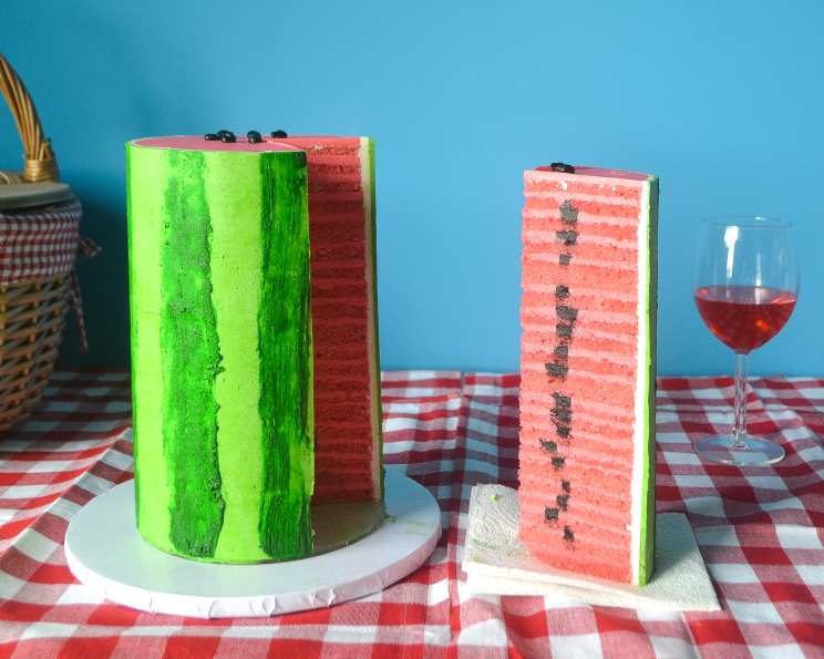 square watermelon cake
