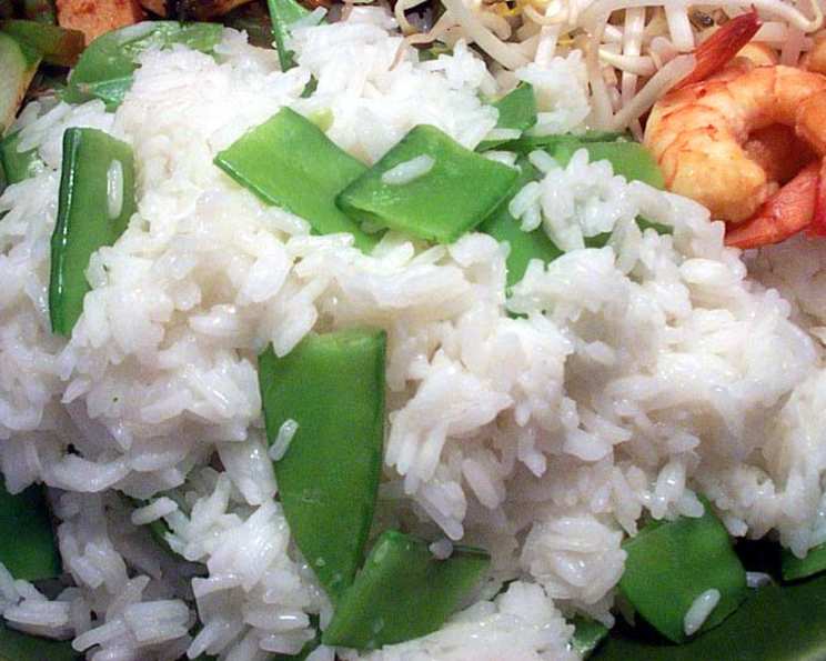 Steamed Ginger Rice with Snow Peas Recipe - Chef's Resource Recipes