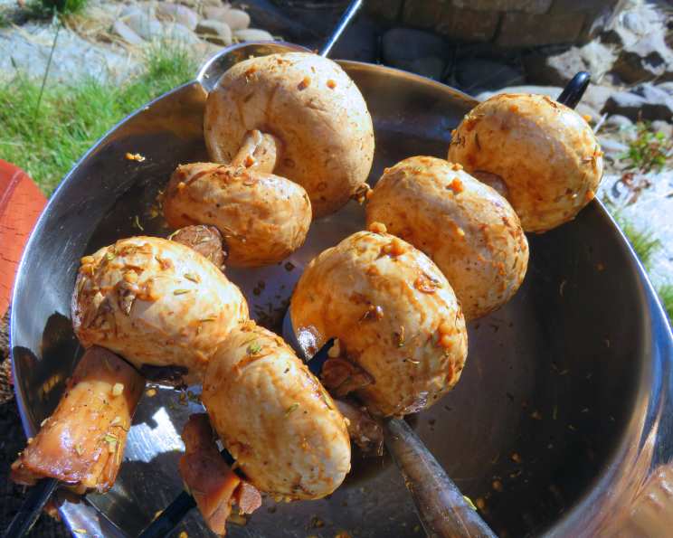 Balsamic Garlic Grilled Mushroom Skewers Recipe - Easy GF Recipes