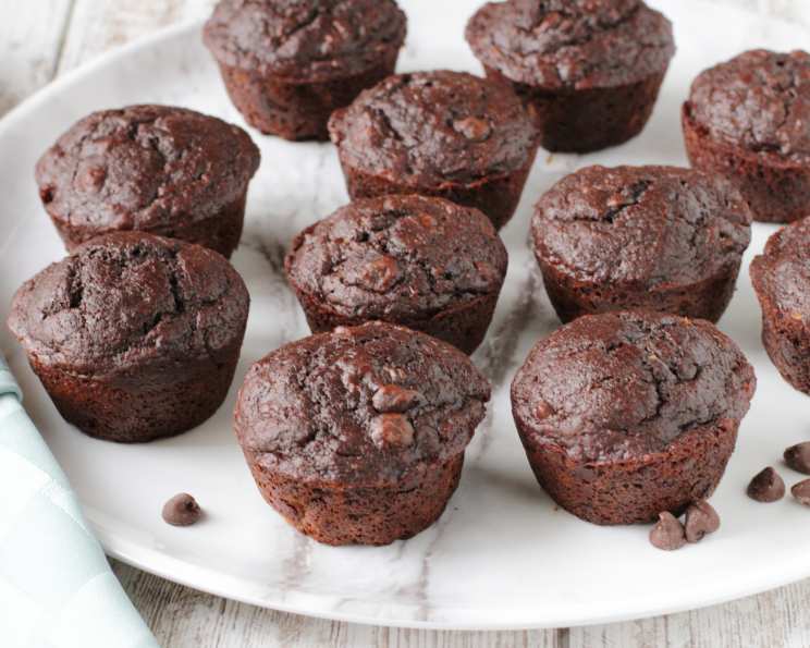 Healthy Double Dark Chocolate Muffins Recipe - Food Blog Alliance