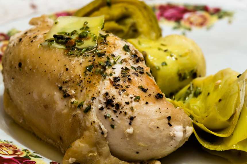 Braised Greek Chicken and Artichokes Recipe - Greek.Food.com