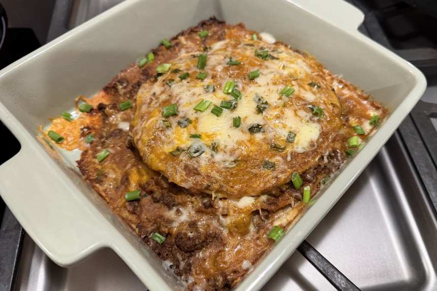 Green Chile Bean Tostada Pie Recipe - Mexican.Food.com