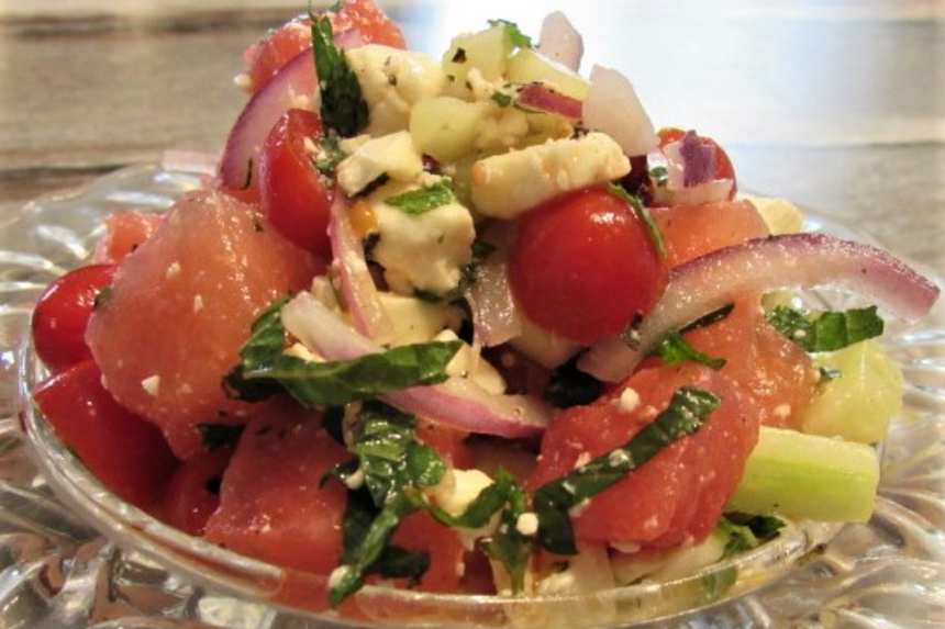 Greek Style Watermelon Salad Recipe - Food.com