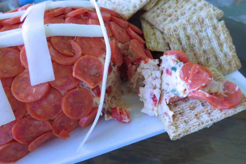 Pepperoni Pizza Football Cheese Ball Recipe - Food.com