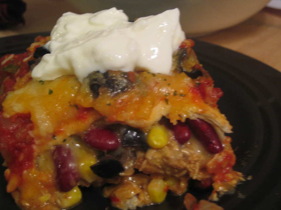 Layered Chicken Enchilada Casserole Recipe - Food.com
