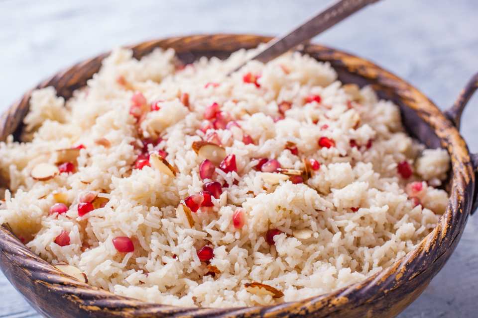 Pomegranate and Almond Rice Recipe - Food.com