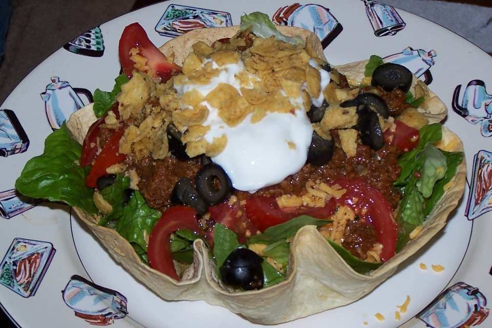 Taco Salad Tortilla Bowl Recipe - Food.com