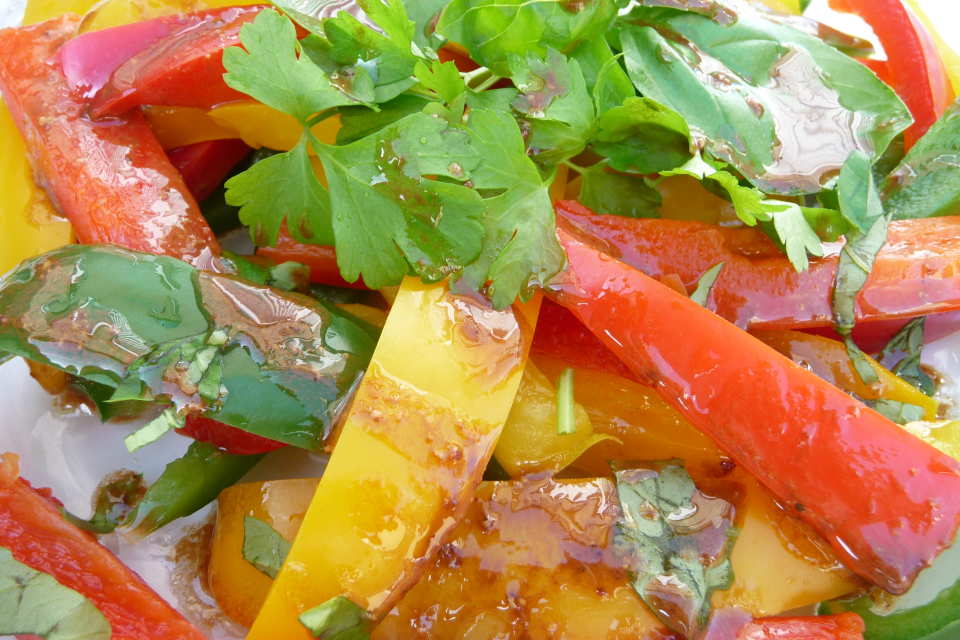 Tri Colored Pepper Salad W/ Vinaigrette Dressing Recipe - Food.com