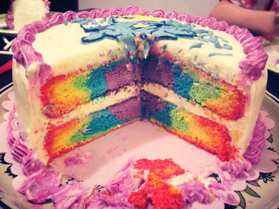 Vibrant Rainbow Cake Recipe - Food.com