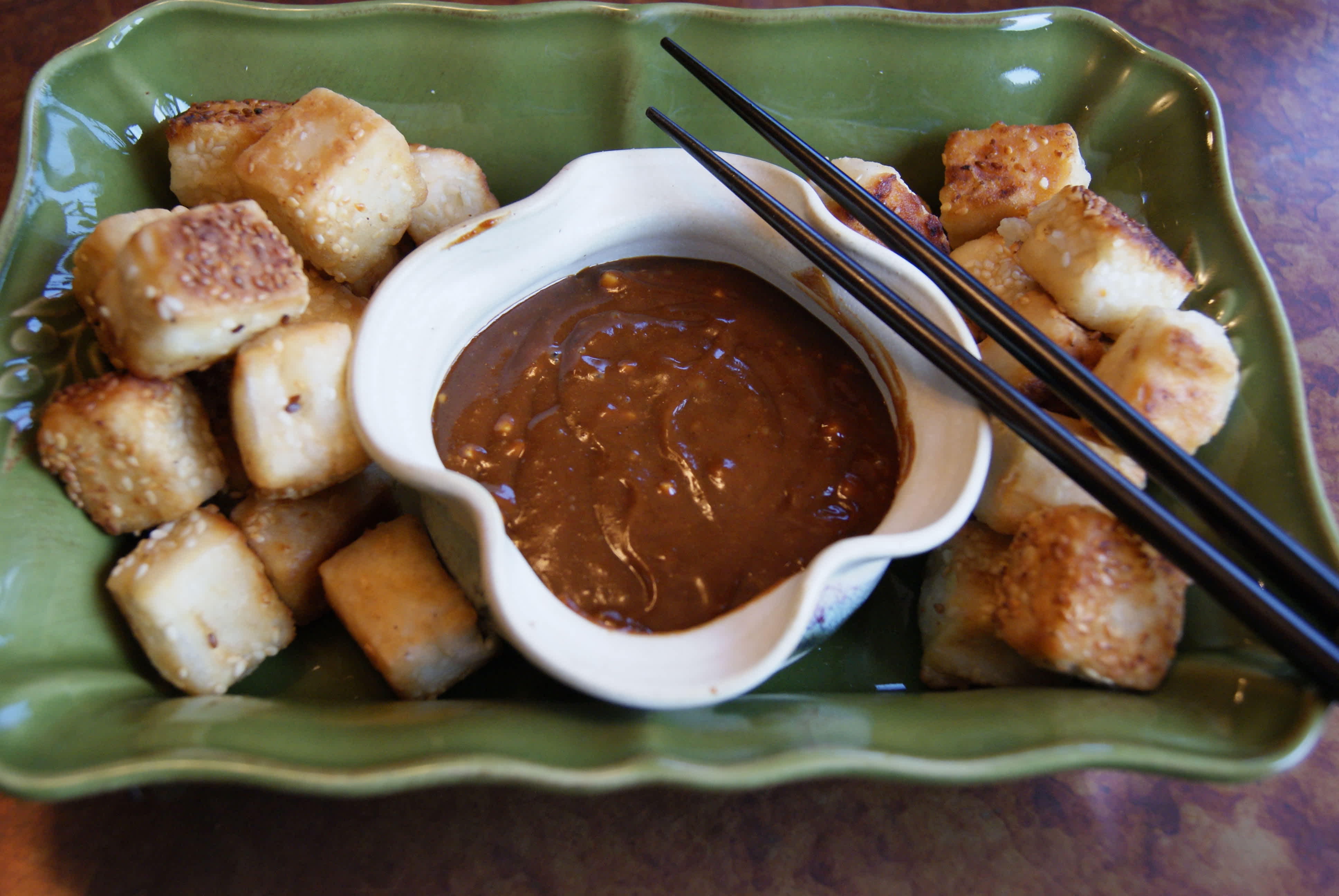 Deep Fried Tofu With Asian Plum Sauce or Thai Peanut Sauce Recipe ...