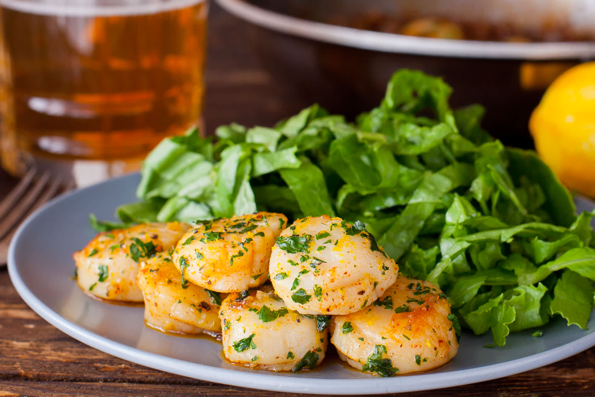 simple sauteed scallops