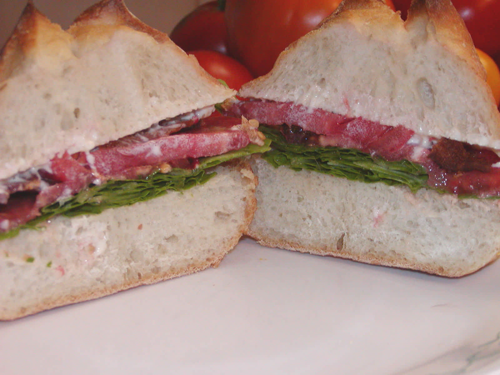 BLT With Smoked Bacon, Beefsteak Tomato, Arugula and Lemon Aioli Recipe ...