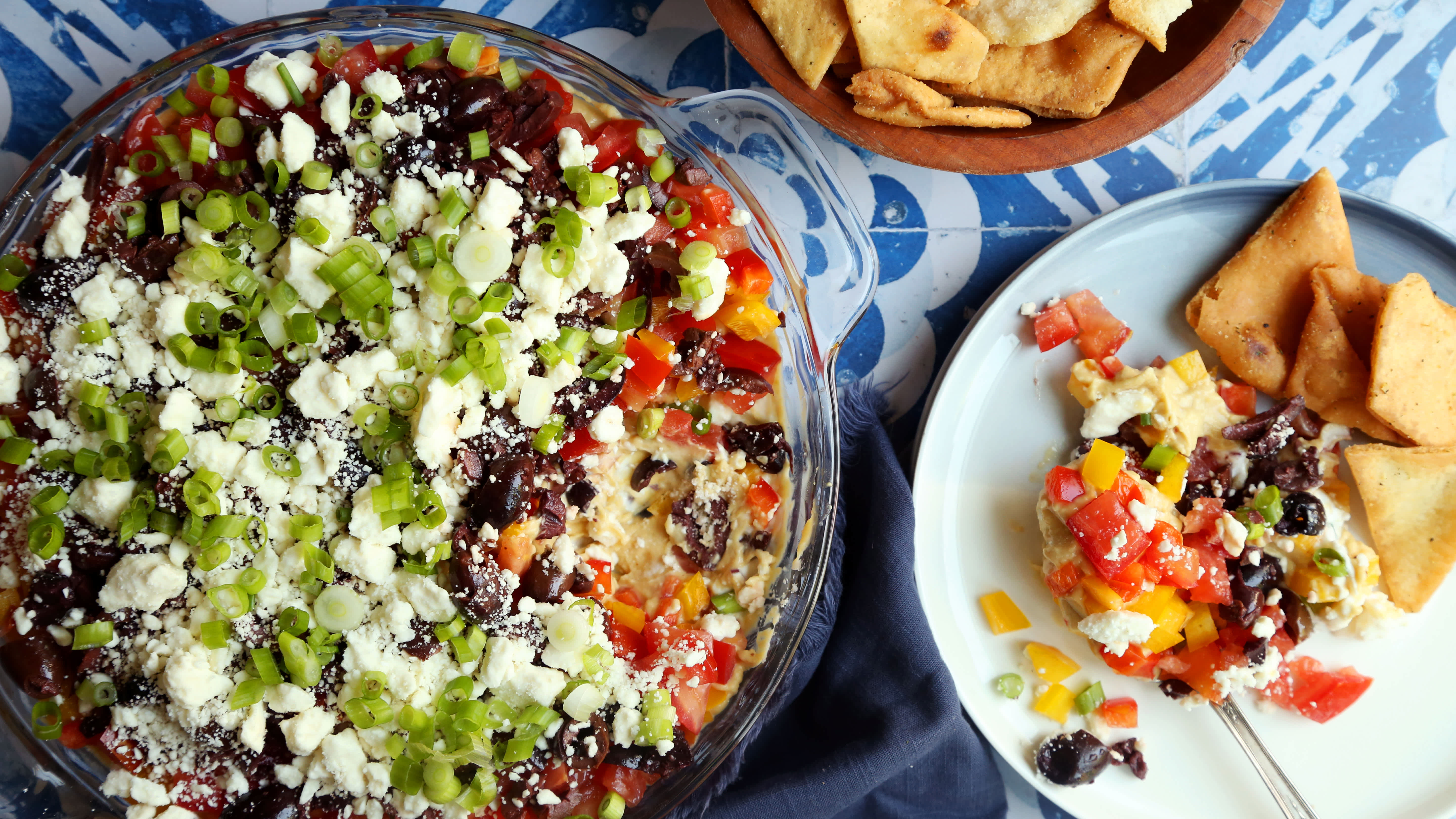 Greek Layered Dip With Pita Crisps Recipe - Food.com