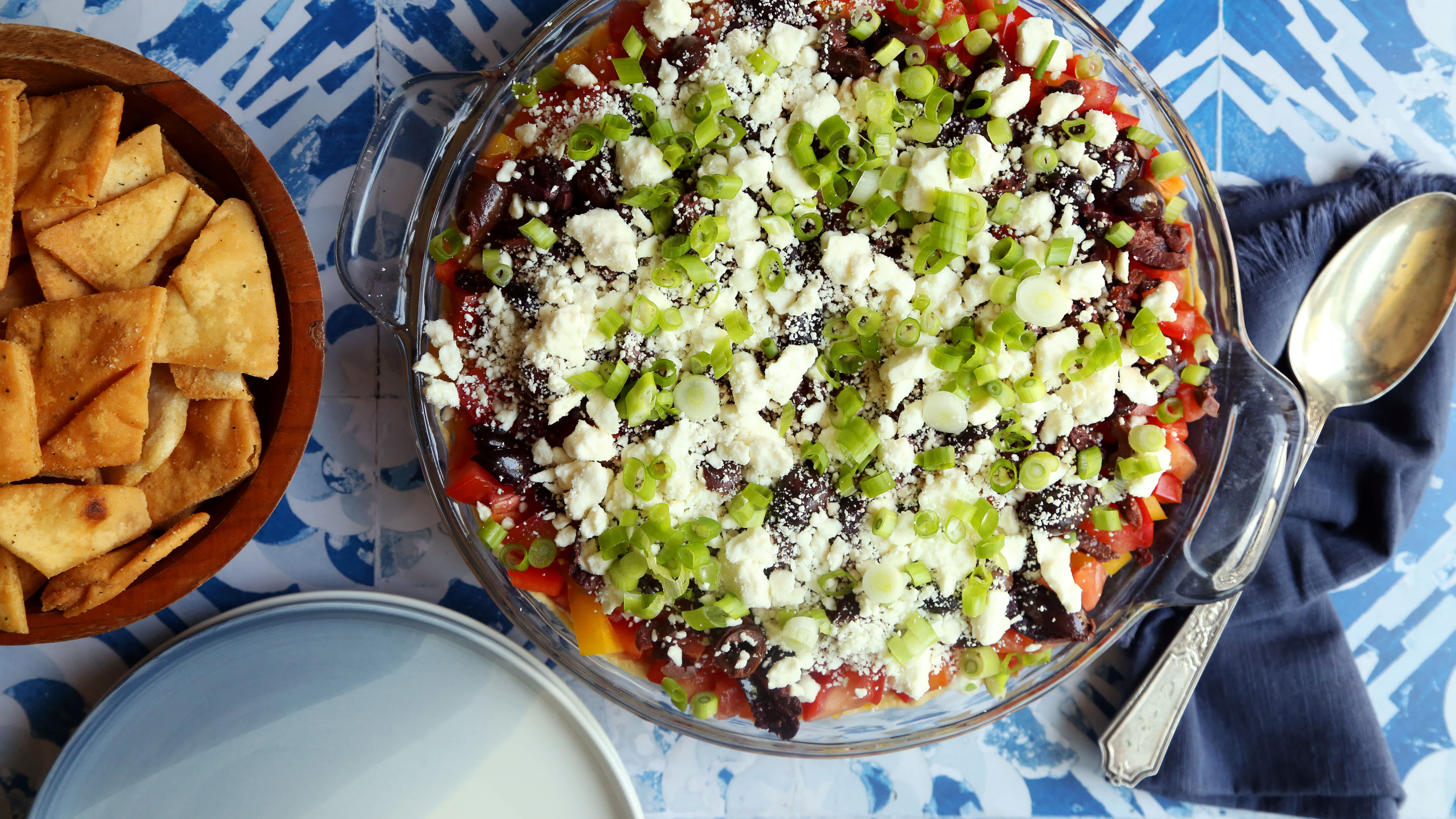 Greek Layered Dip With Pita Crisps Recipe - Food.com