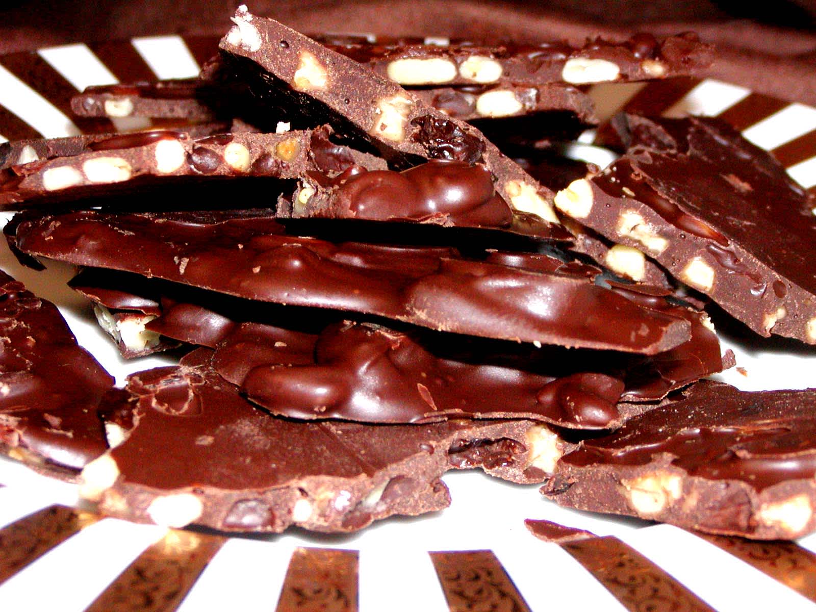 Chocolate Bark Filled With Pine Nuts and Dried Cherries Recipe - Food.com