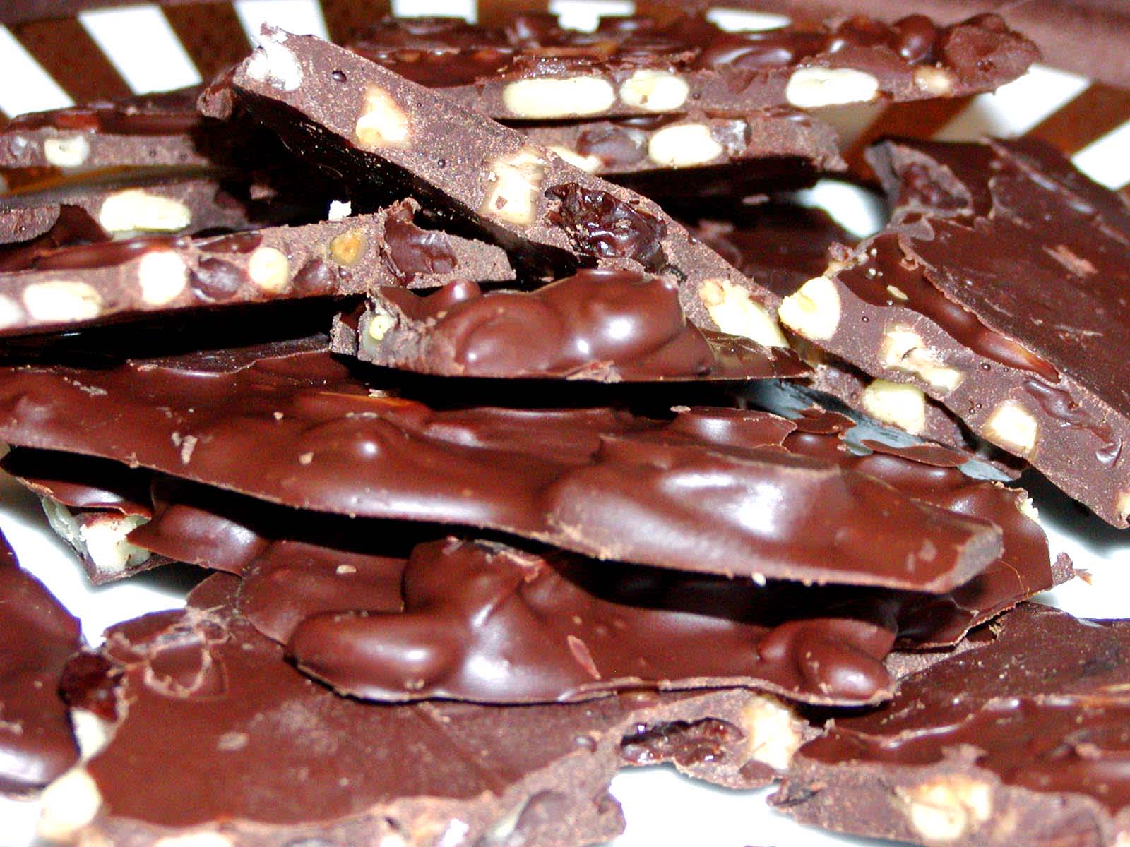 Chocolate Bark Filled With Pine Nuts and Dried Cherries Recipe - Food.com