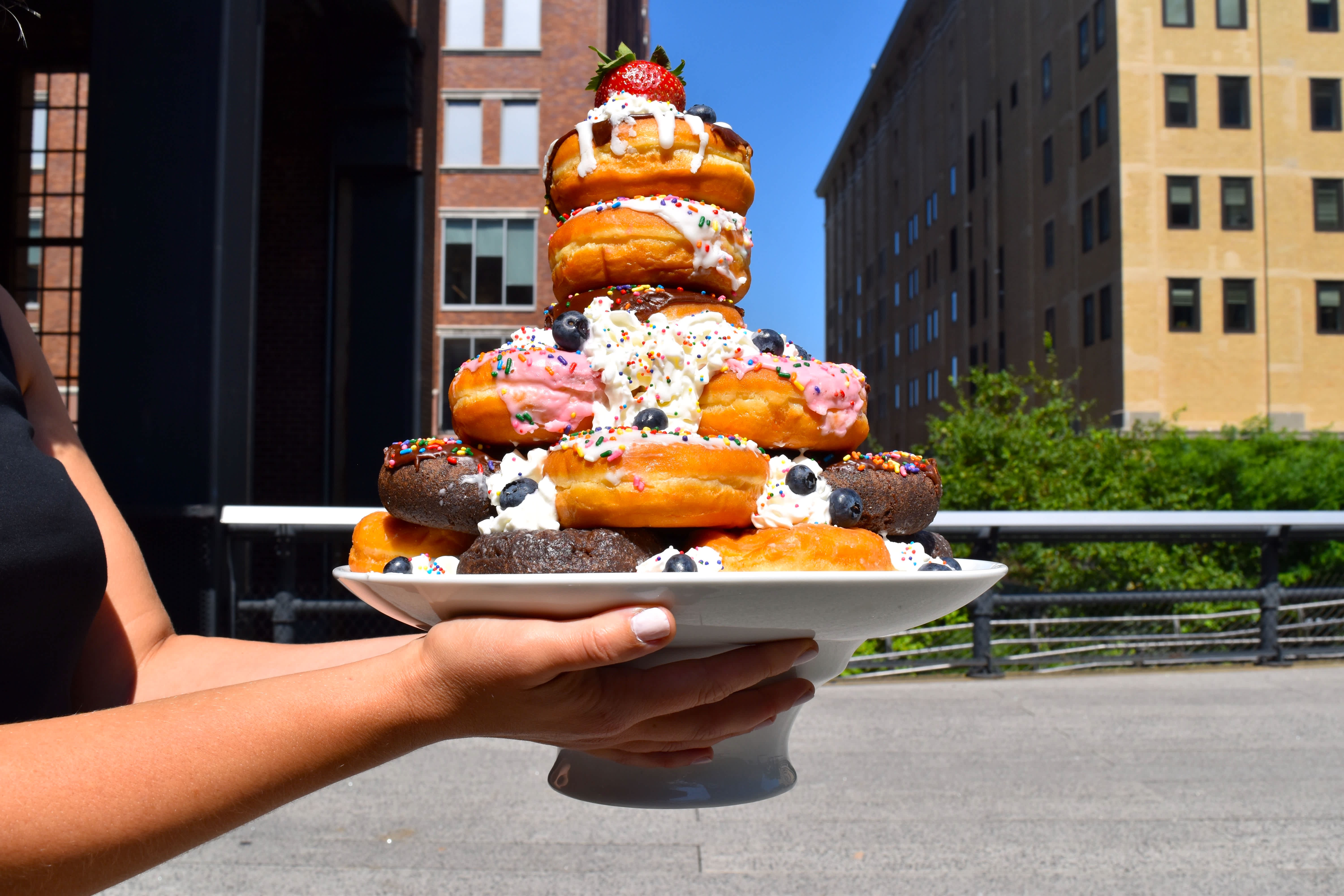 doughnut cake tower