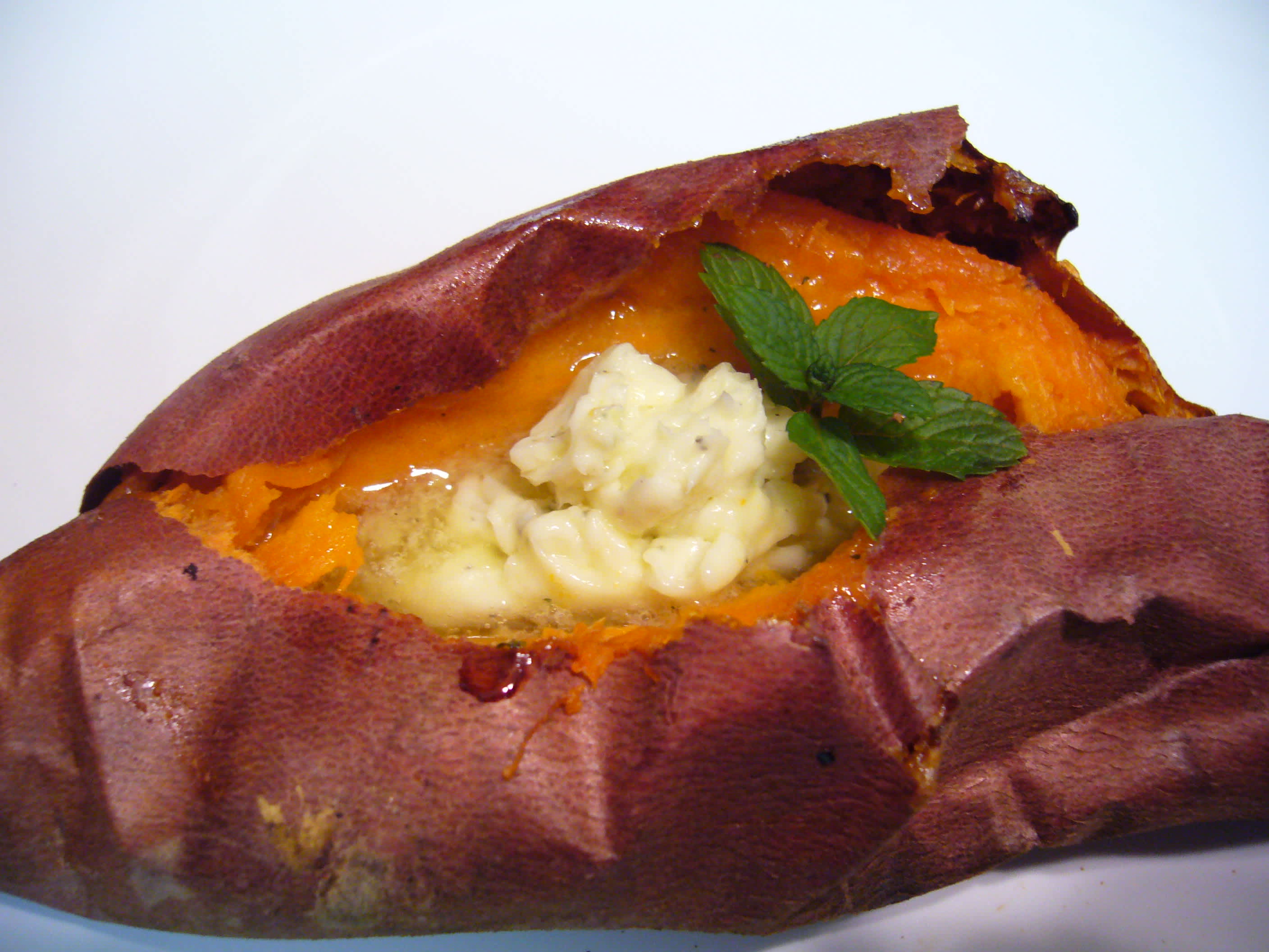 Baked Sweet Potatoes With Honey-Mint Butter Recipe - Food.com