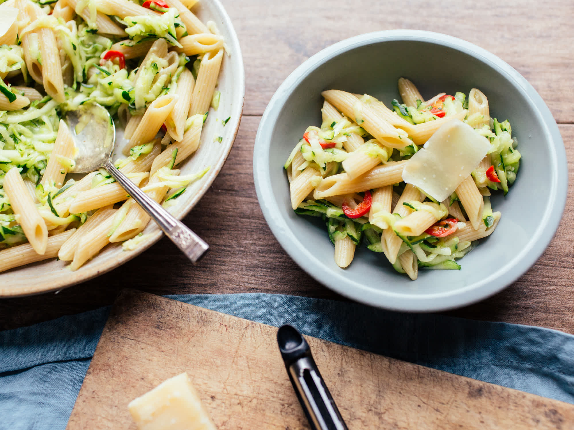 Courgette / Zucchini Pasta With Chili, Garlic & Parmesan Recipe - Food.com