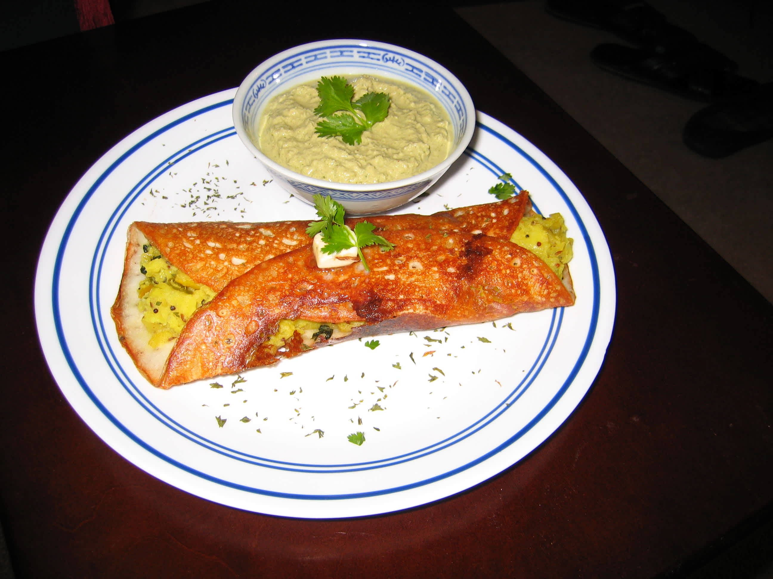 Masala Dosa with Coconut Chutney (South Indian Savory Crepes with ...