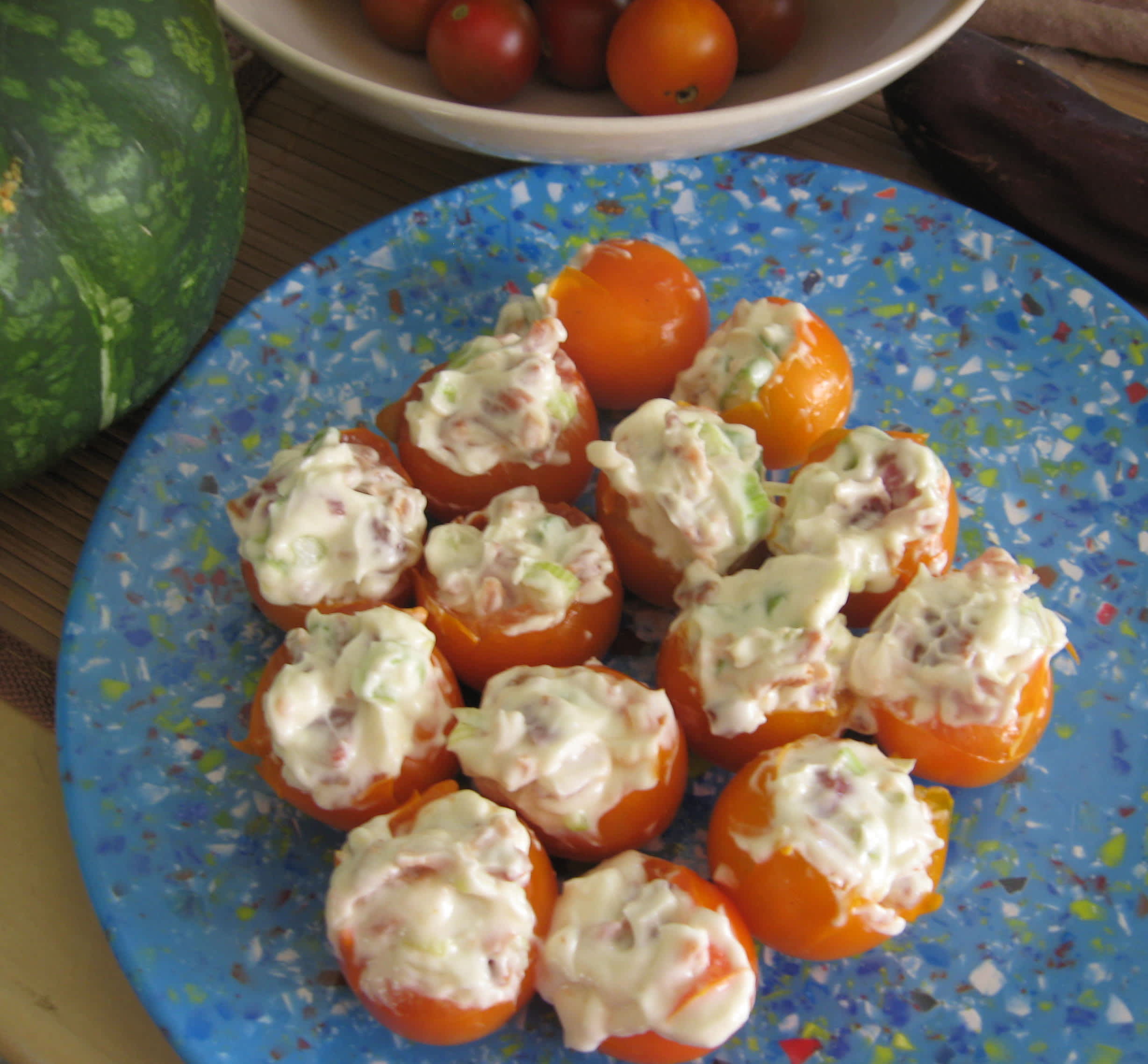 filled cherry tomatoes