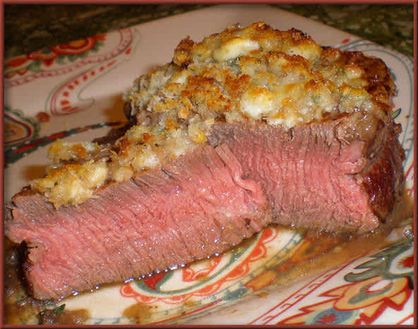 Blue Cheese Crusted Filet Mignon With Port Wine Sauce Recipe - Blue ...
