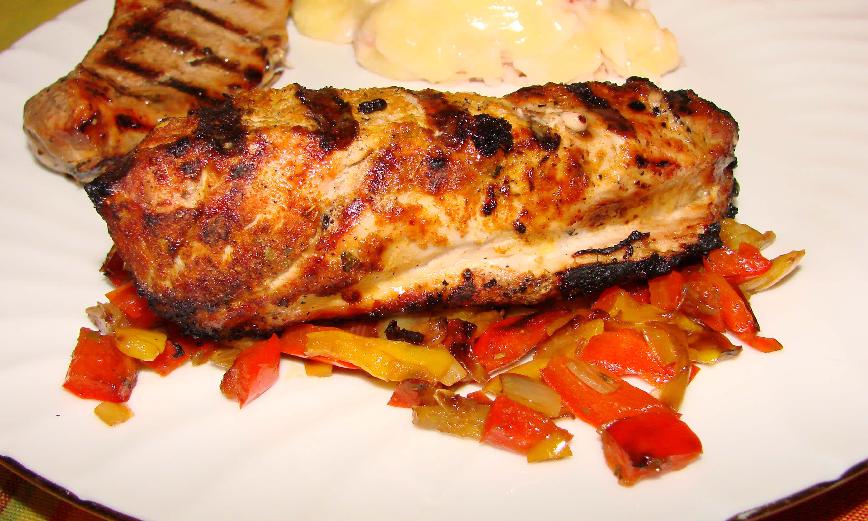 Spice-Rubbed Pork With Bell Pepper Compote Recipe - Food.com