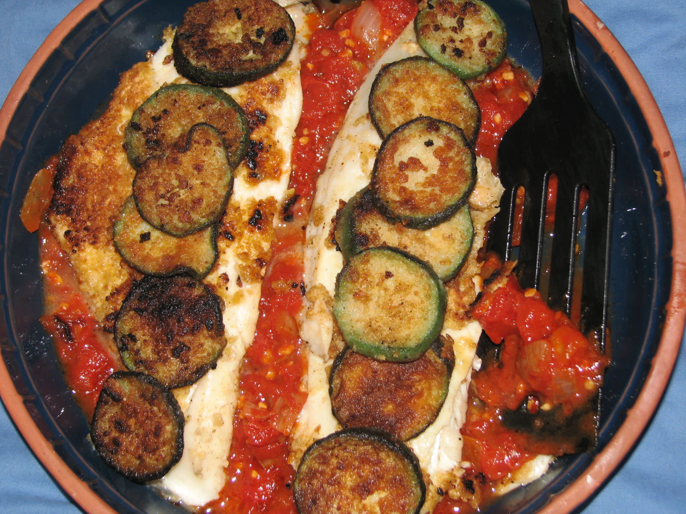 Fried Fish & Zucchini With Spicy Tomato Sauce Recipe - Food.com
