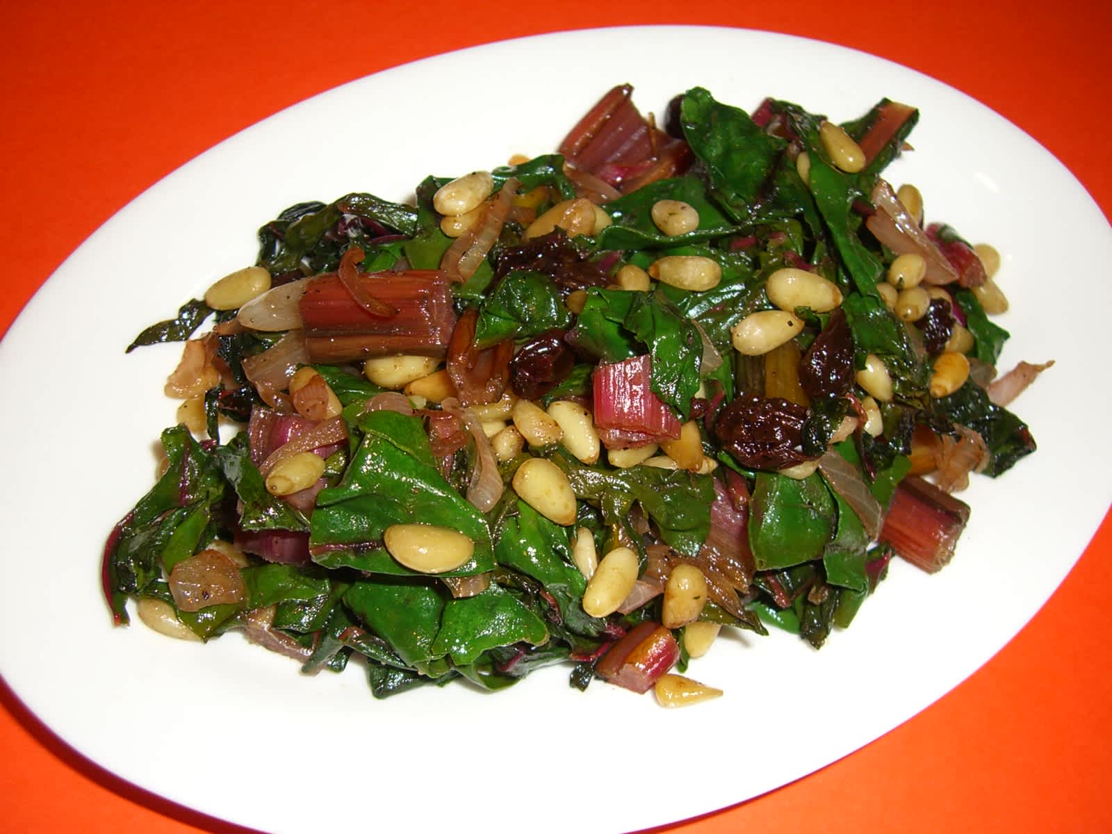 Braised Swiss Chard With Raisins and Pine Nuts Recipe - Food.com