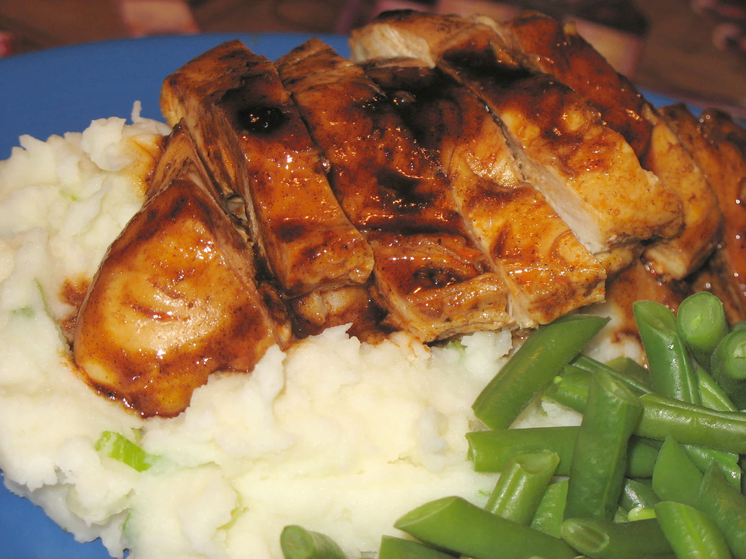 Balsamic Glazed Chicken With Spring Onion Mash Recipe - Food.com