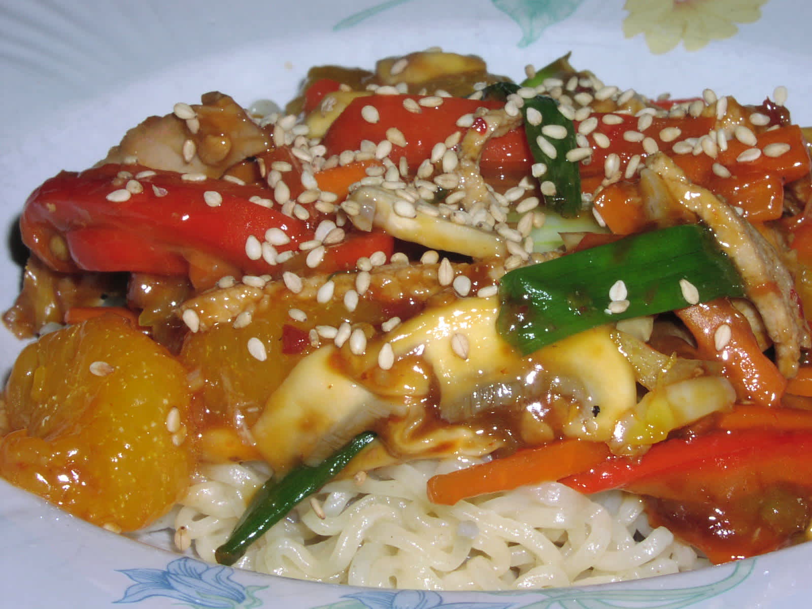 Mandarin Pork Stir-Fry With Sesame Noodles Recipe - Food.com