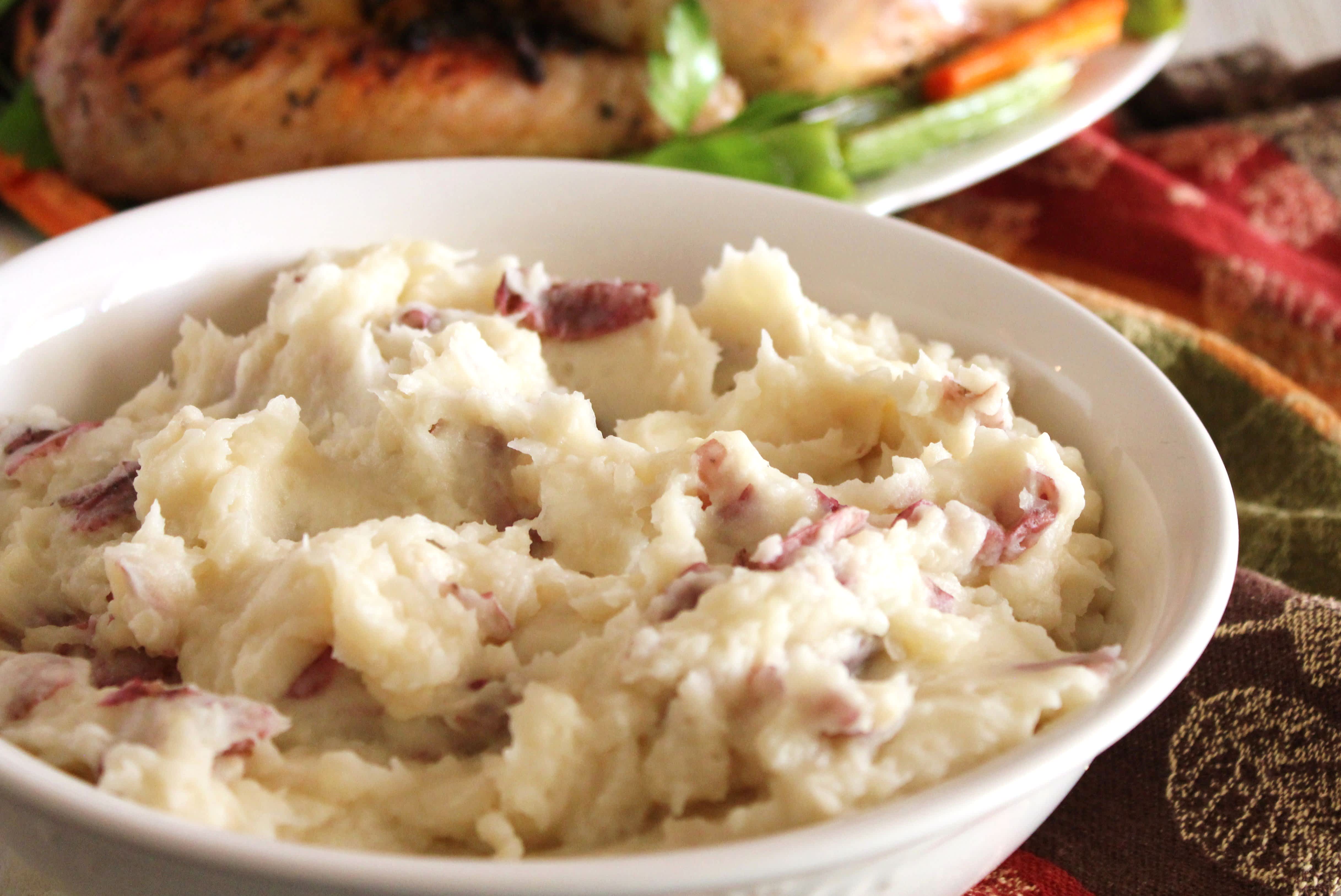 red mashed potatoes garlic