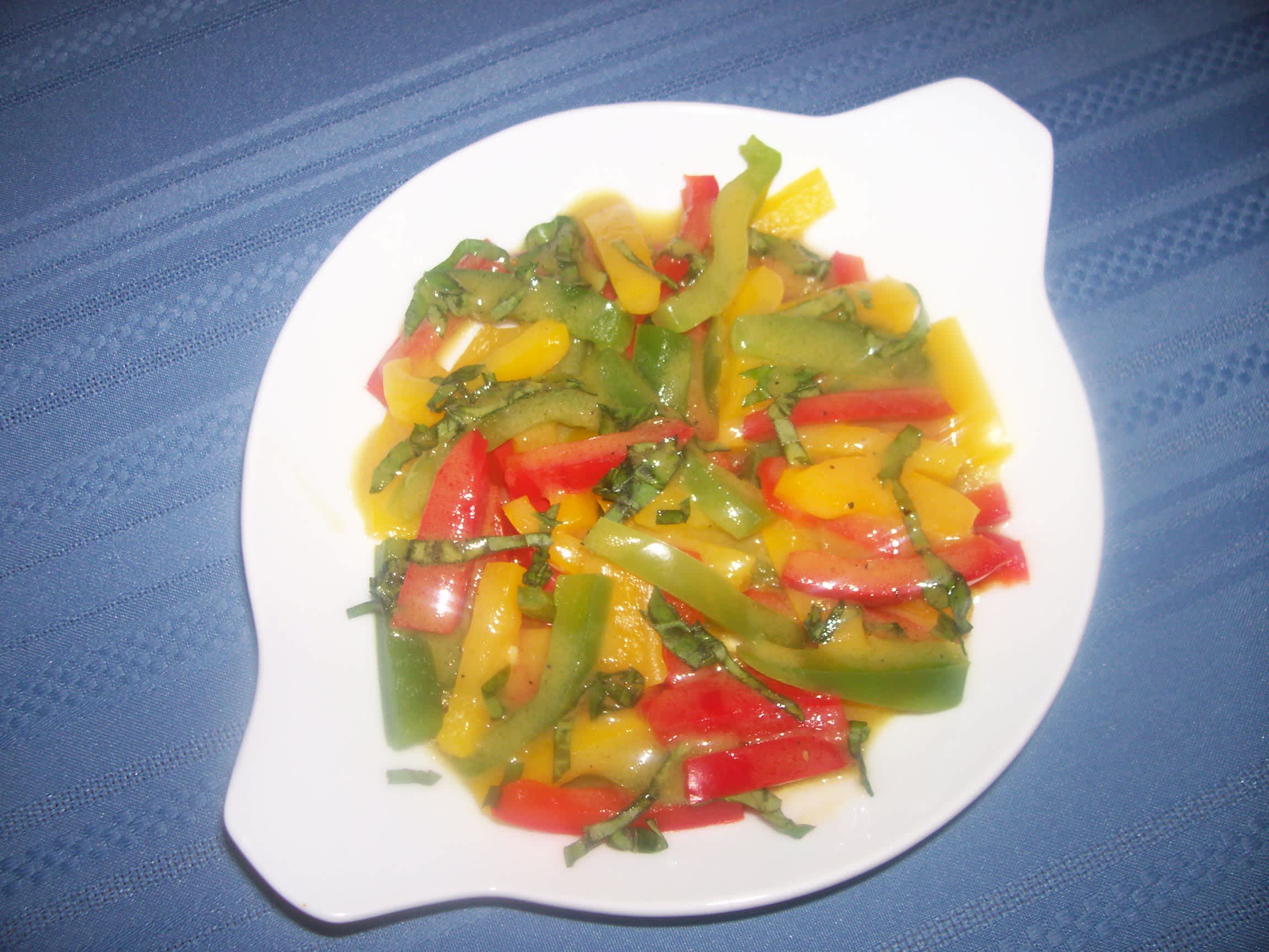 Tri Colored Pepper Salad W/ Vinaigrette Dressing Recipe - Food.com