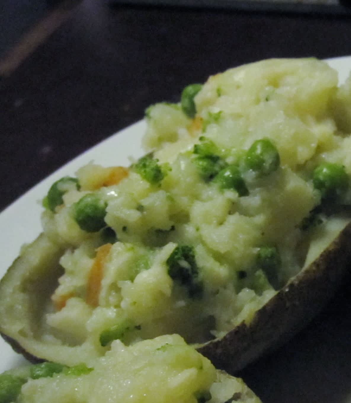 Veggie Stuffed Twice Baked Potato Boats Recipe - Cheese.Food.com