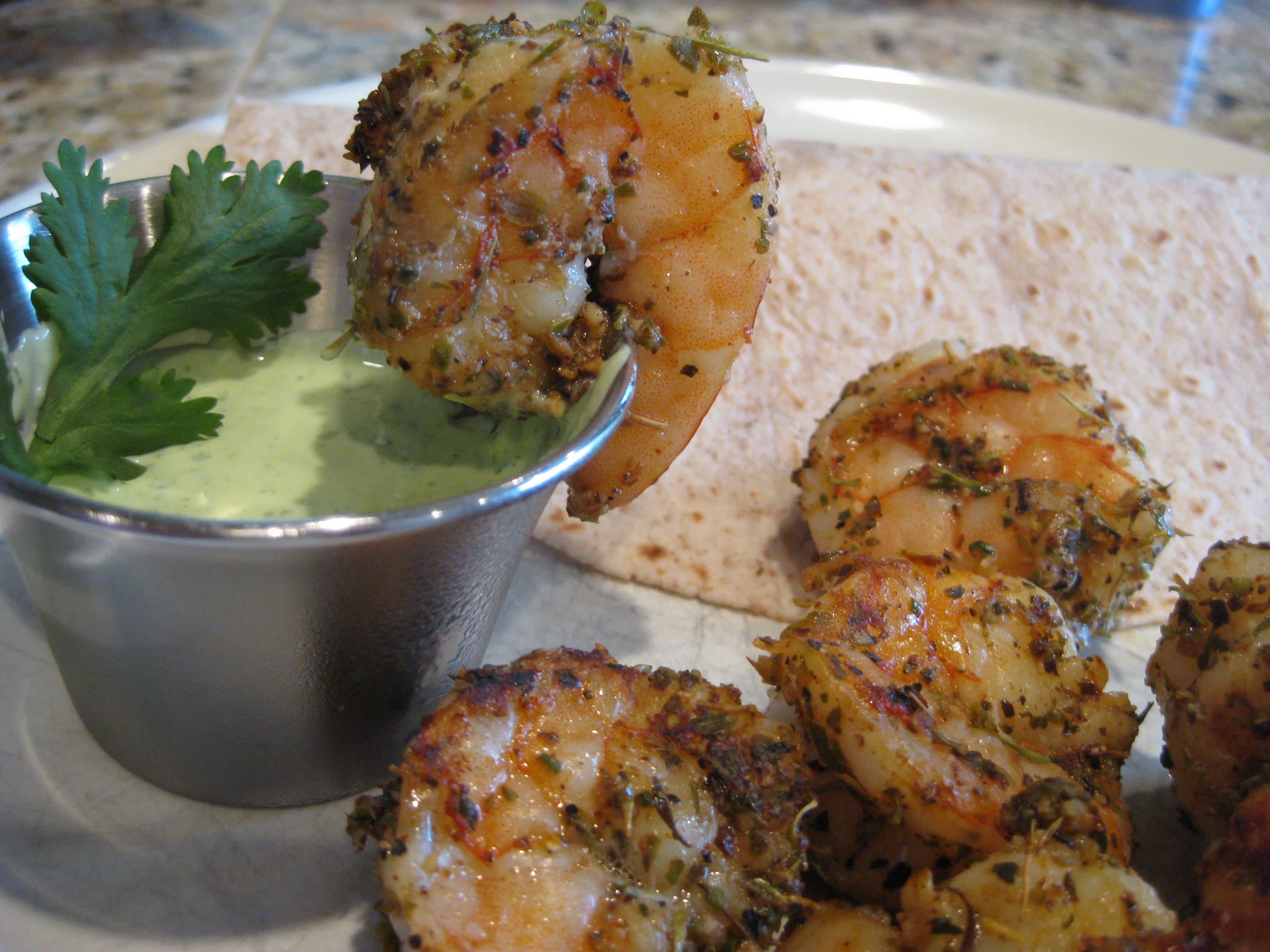 Chipotle Dry-Rub Shrimp With Cilantro Dipping Sauce Recipe - Food.com