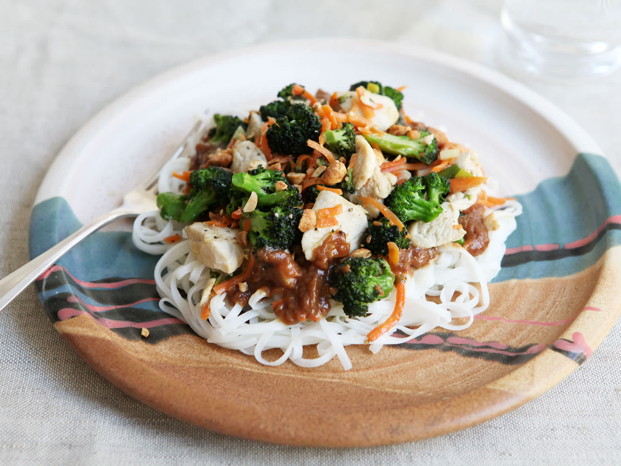 rice noodles with peanut sauce
