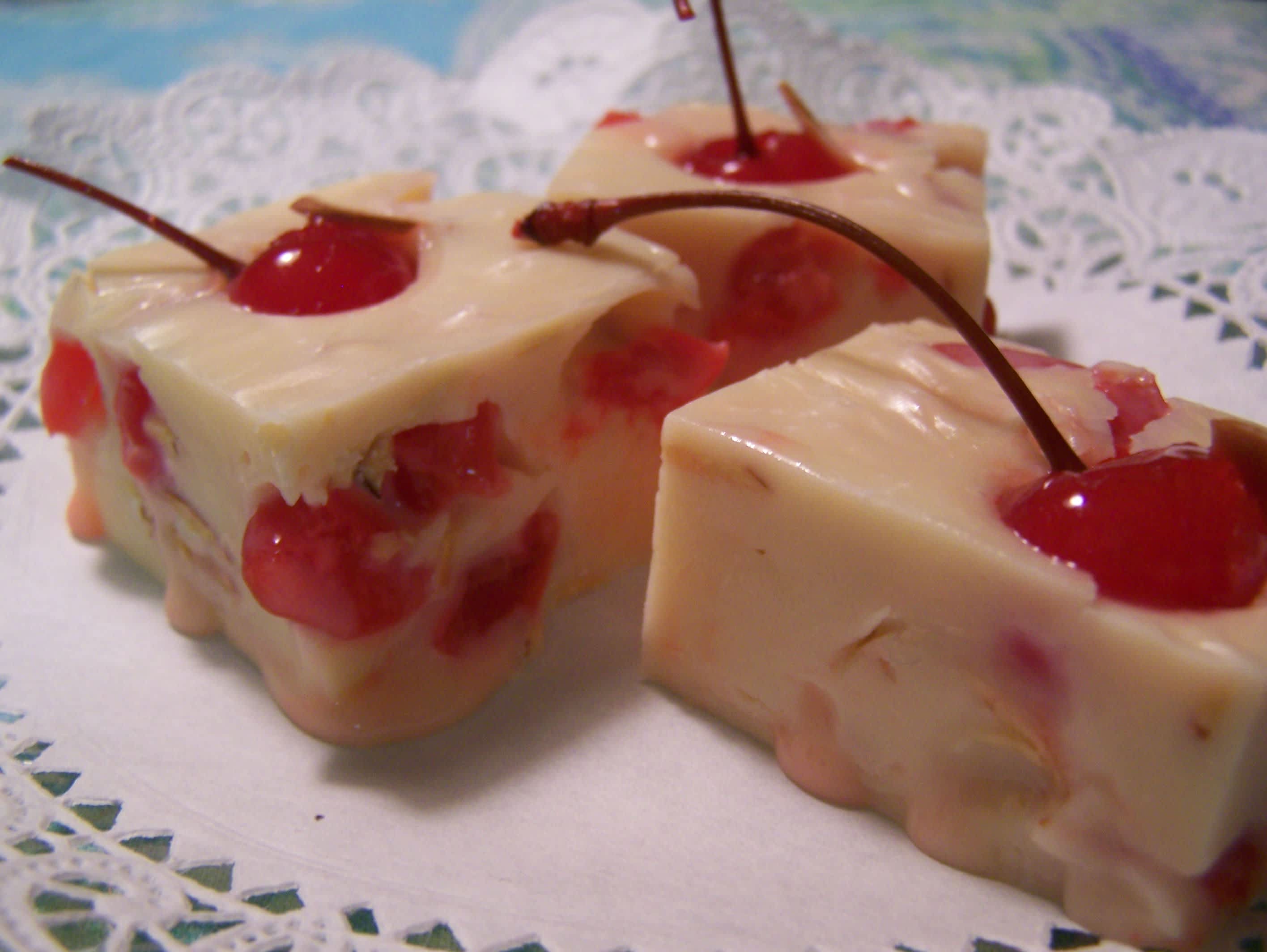 White Chocolate Bakewell (Cherry and Almond) Fudge Recipe - Food.com