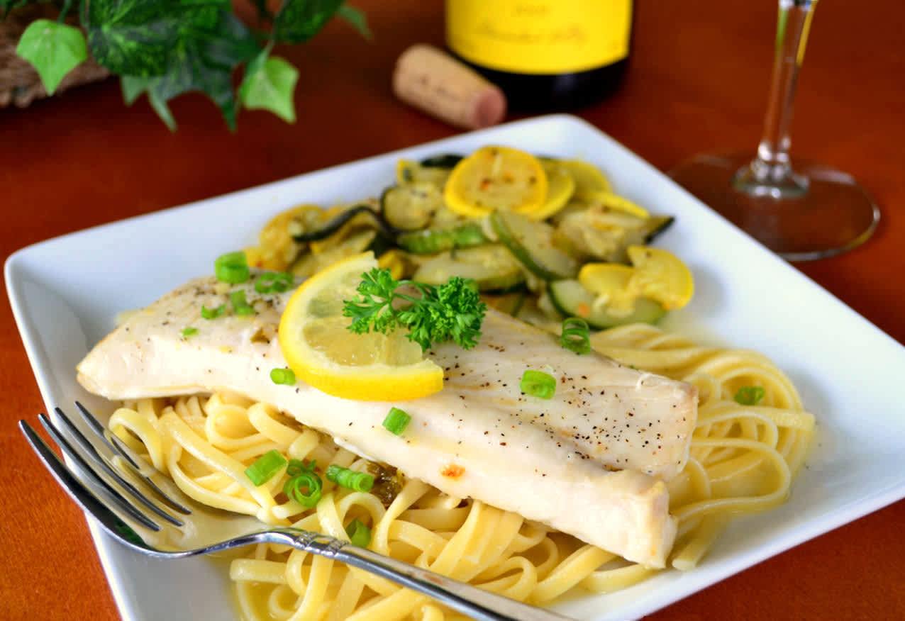 Grilled Fish With Garlic, White Wine and Butter Sauce Recipe - Food.com
