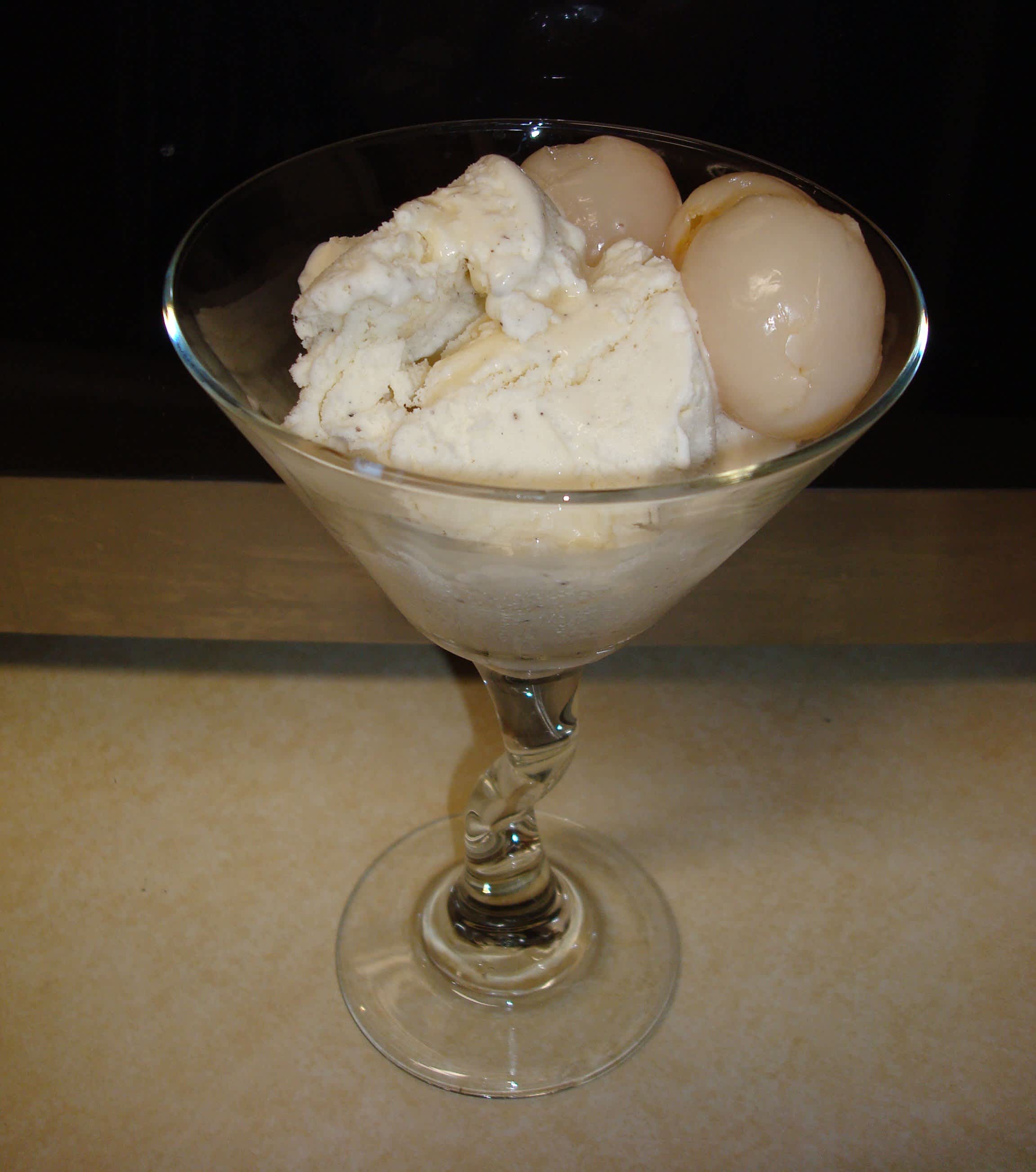 Lychees & Ice Cream (With and Without Frangelico or Amaretto Recipe ...
