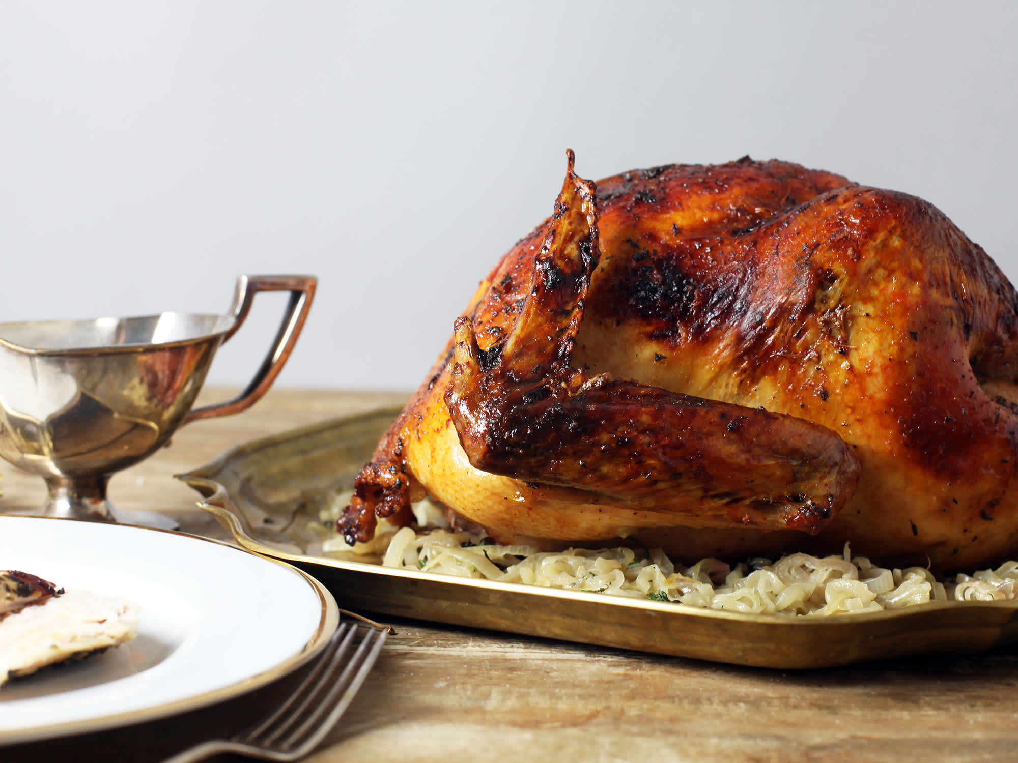 Apricot-glazed Turkey with Onion and Shallot Gravy Recipe - Food.com