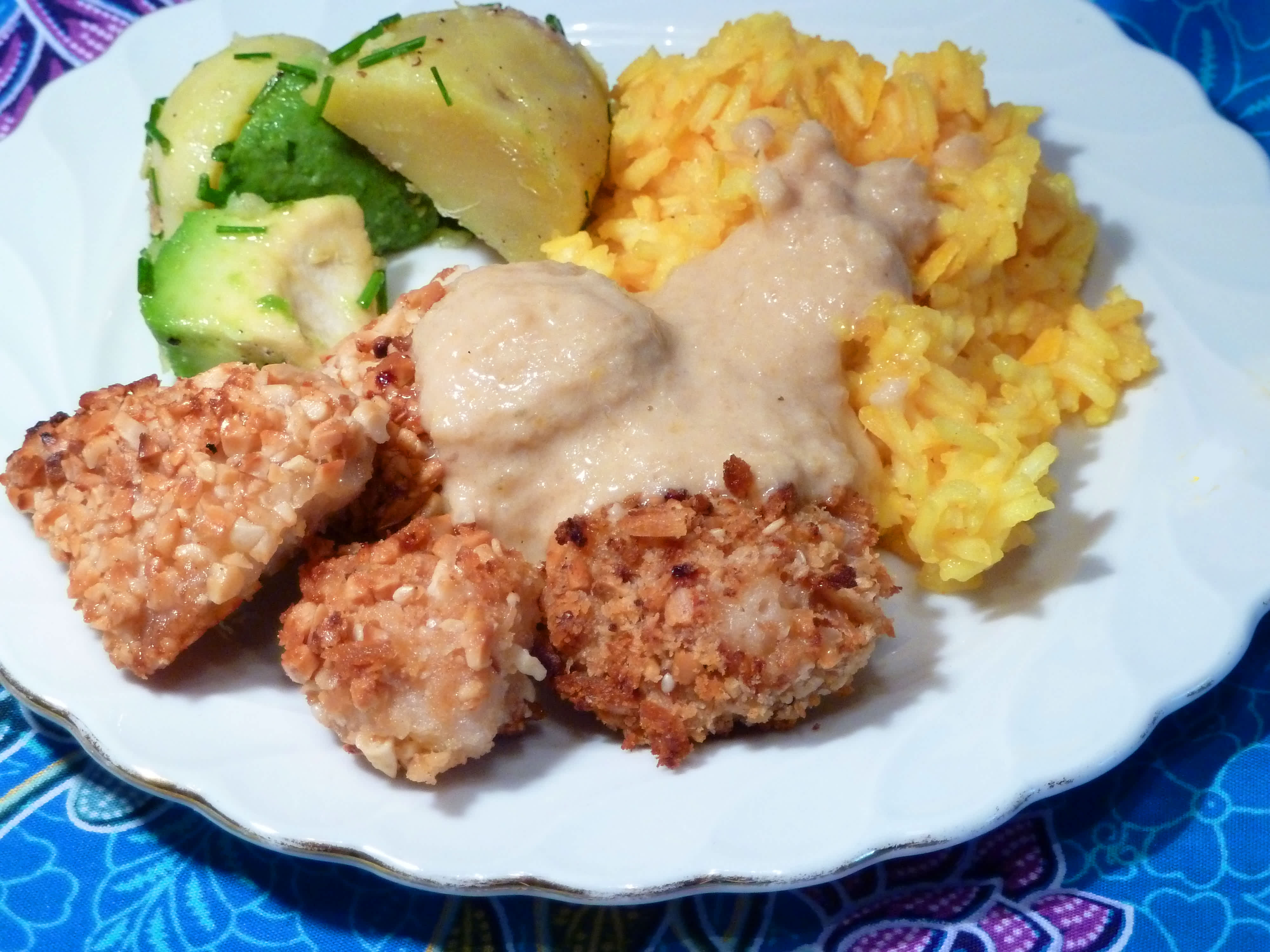 Macadamia Chicken With Orange-Ginger Sauce and Coconut Pilaf Recipe ...